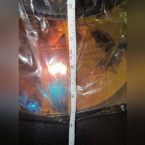 Accessories | Nib Holographic Laser Pvc Black Elastic Hat Lightweight ...